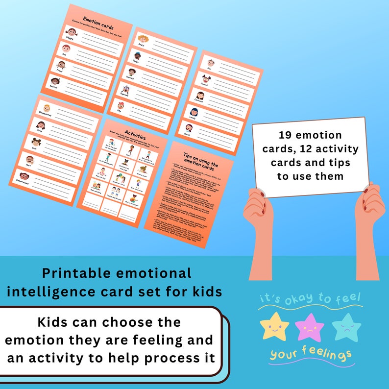 Emotional Intelligence Card Set for Kids - Etsy