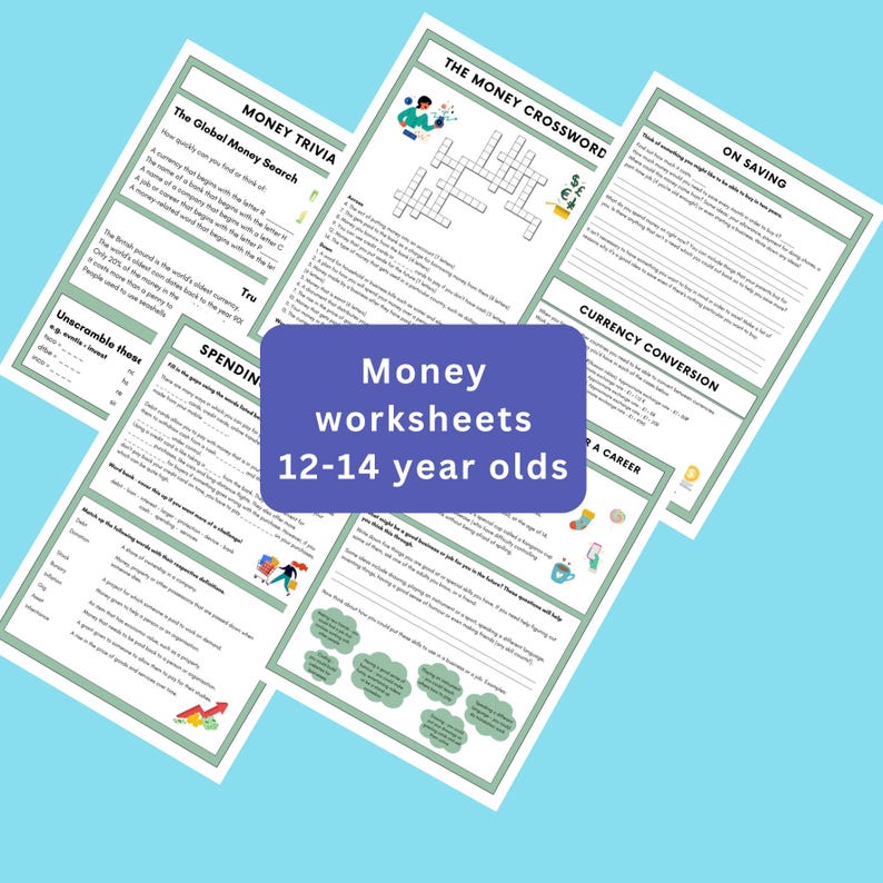 Printable Money and Finance Worksheets (PDF) - Pack of 5 A4 Sheets - 12 ...