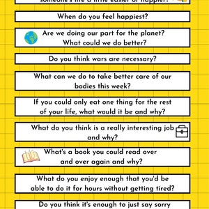 101 Discussion Questions for Your Family Dinner Table - Printable - Etsy