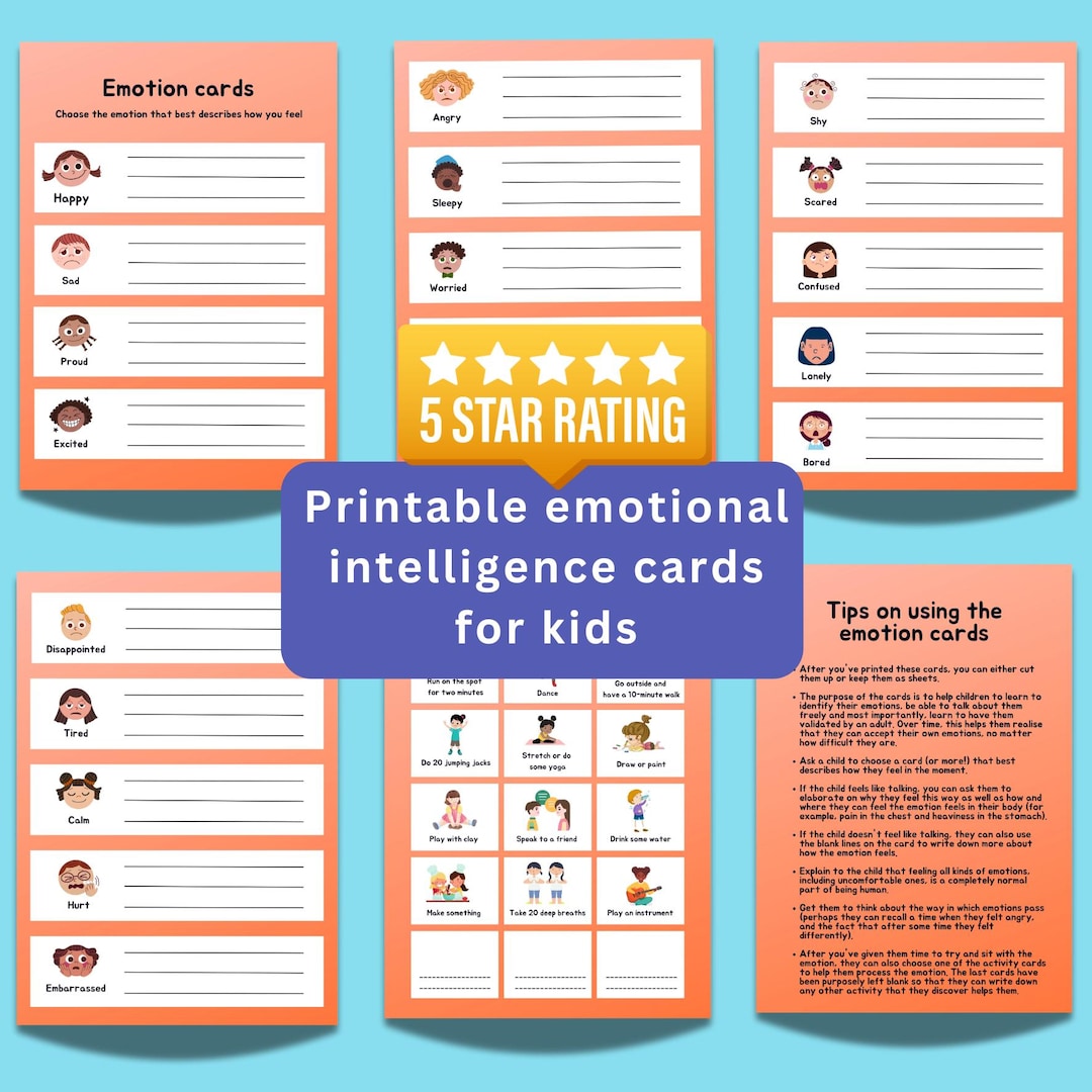 Emotional Intelligence Card Set for Kids - Etsy
