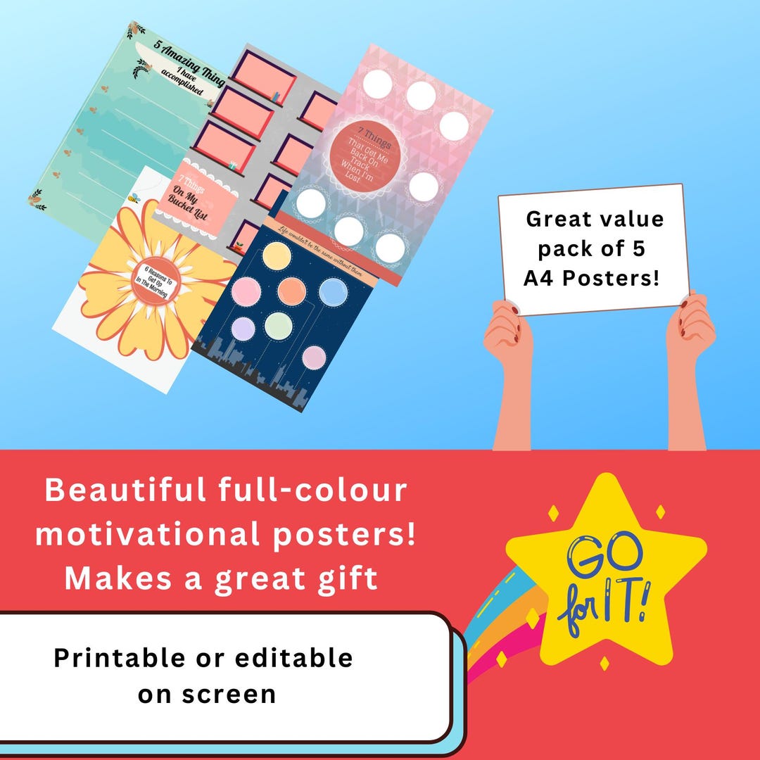 Motivational Poster Templates to Fill Out -printable - Etsy