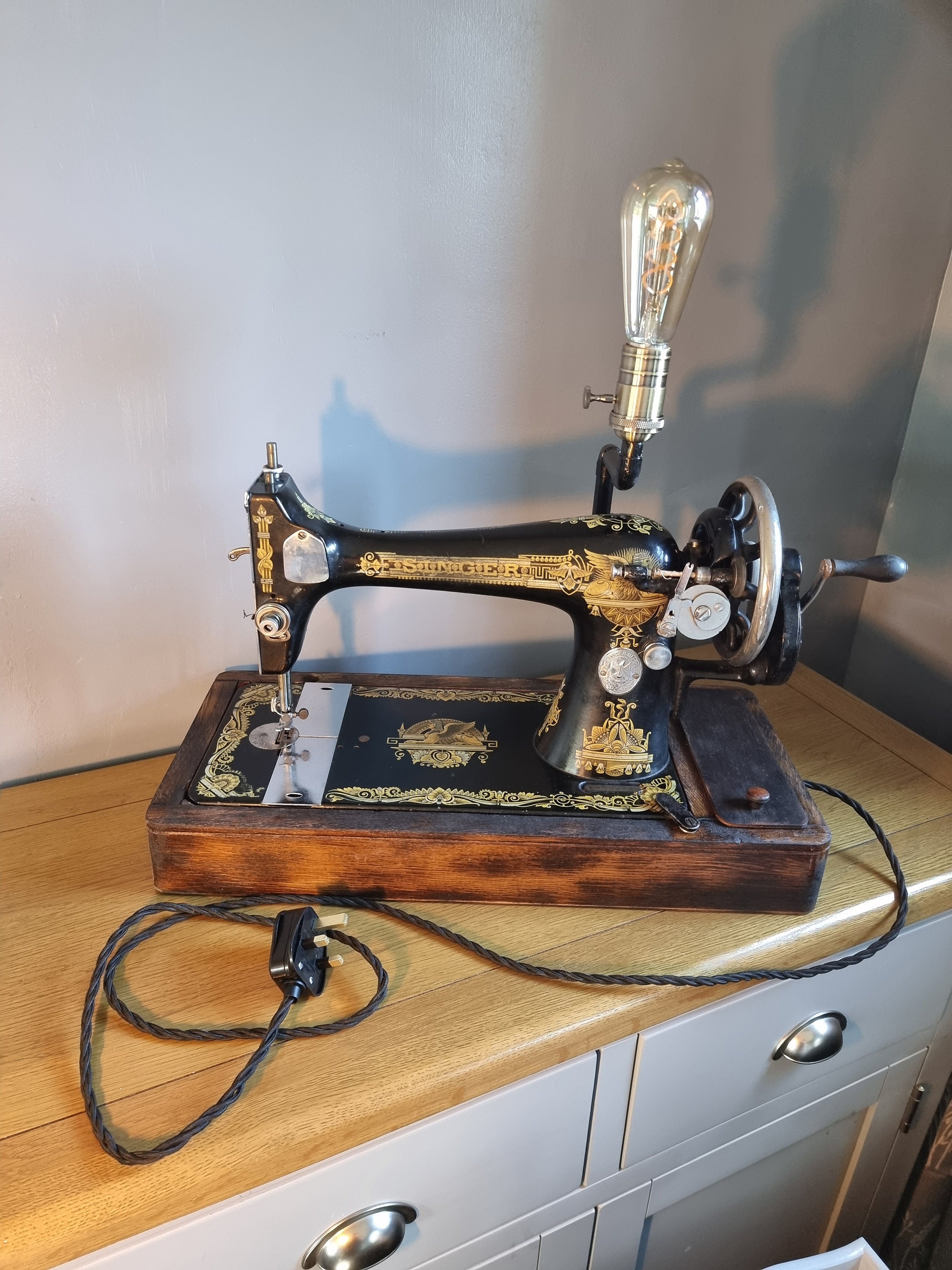 Vintage Singer Sewing Machine Lamp functioning Original Receipt - Etsy