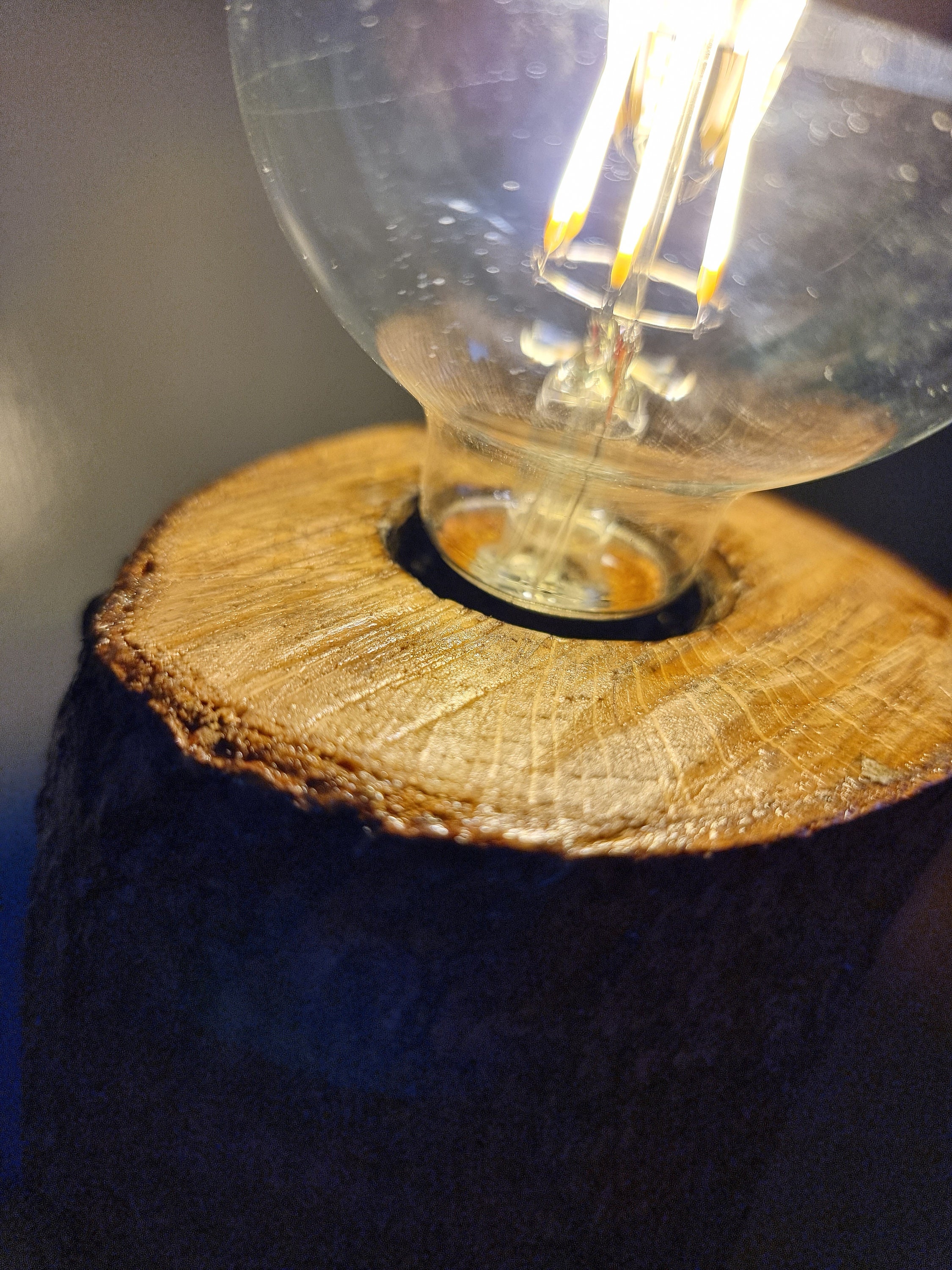 Wooden Log Lamp - Etsy