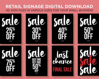 RETAIL SALE Sign Bundle I Download & Print I Store Signs I Posters I ...