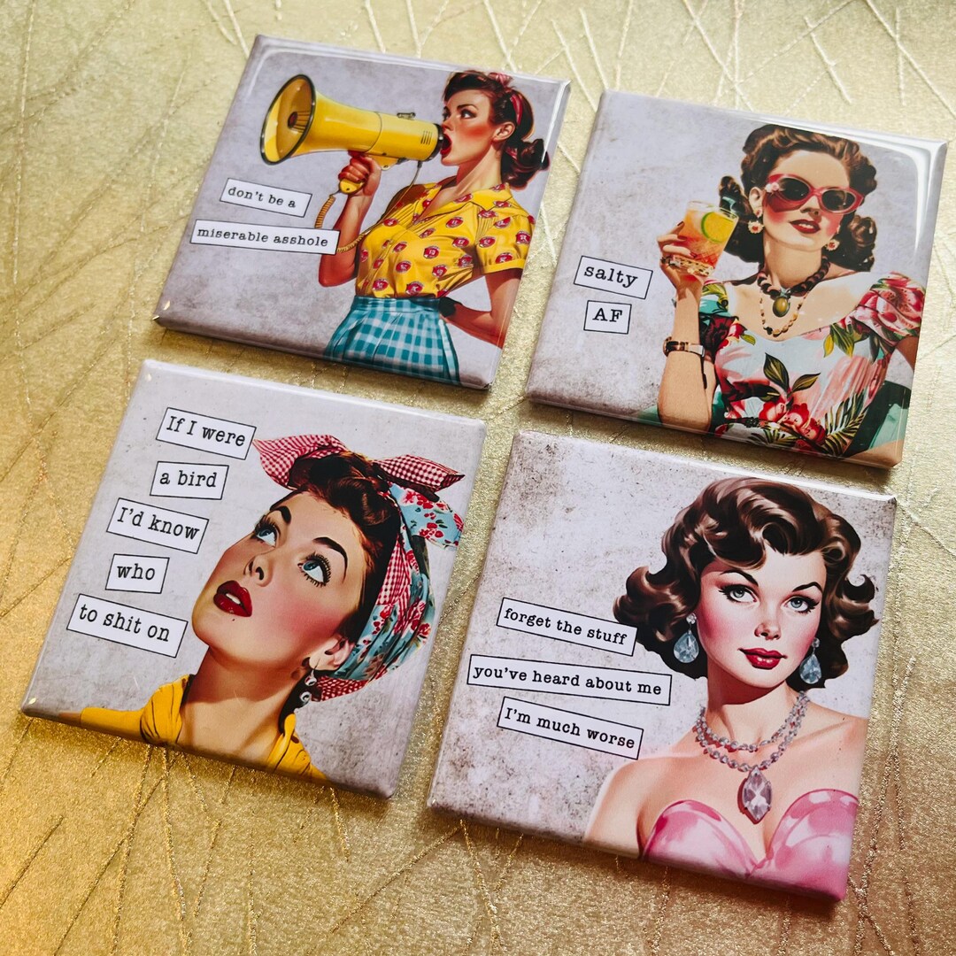 Funny Vintage Lady Magnet, Sarcastic Humor Gift, Snarky Art Decor - Etsy