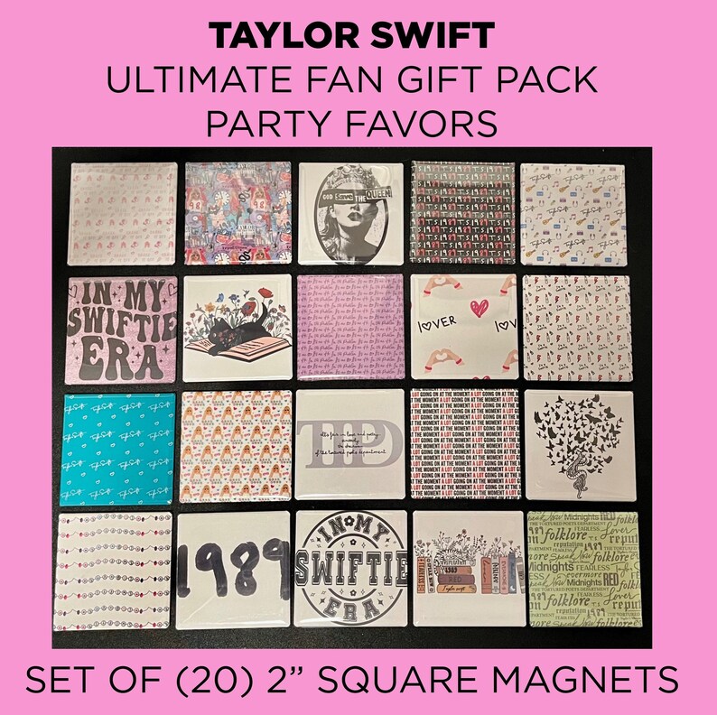 Taylor Swift 2 MAGNETS 20 Pieces Ultimate GIFT SET Party Favors Swiftie ...