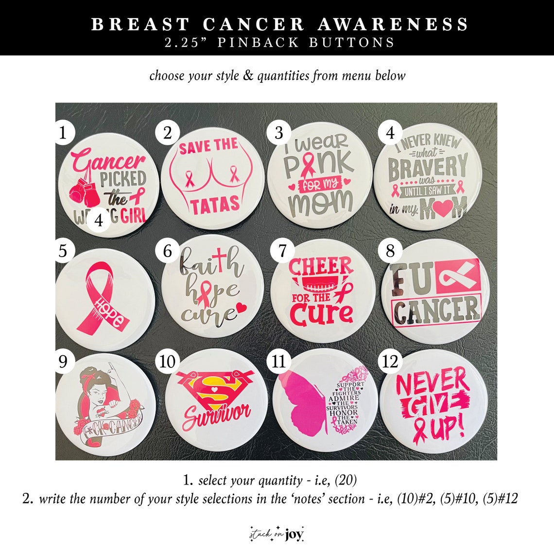 BREAST CANCER AWARENESS 2.25 Buttons Breast Cancer Awareness Pin ...