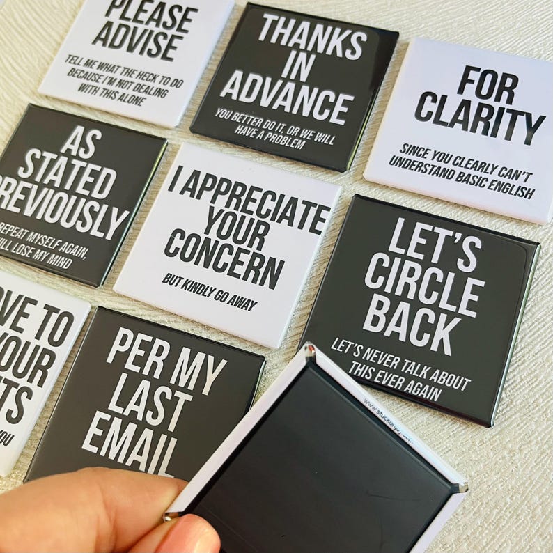 CORPORATE HUMOR Funny Quotes and Sayings on Magnets, Adult Humor ...