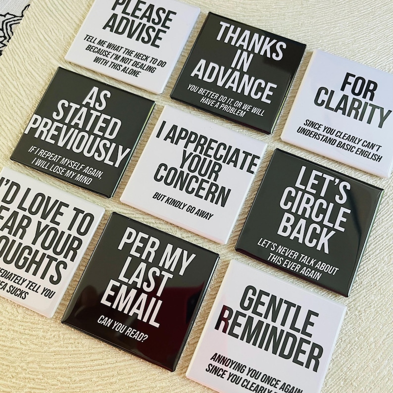 CORPORATE HUMOR Funny Quotes and Sayings on Magnets, Adult Humor ...