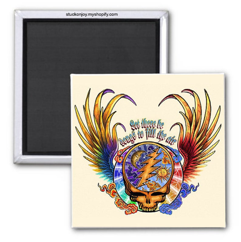 Grateful Dead Inspired 2x2 Square Refrigerator or Locker Magnet ...