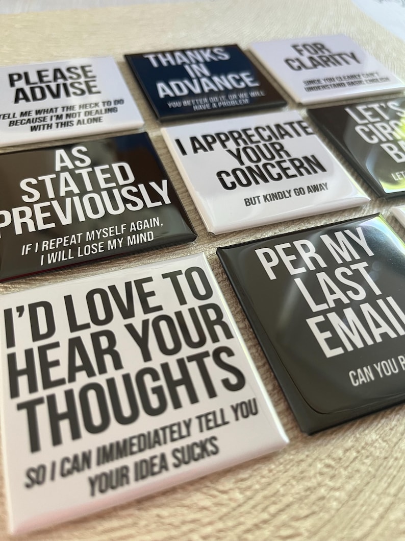 CORPORATE HUMOR Funny Quotes and Sayings on Magnets, Adult Humor ...
