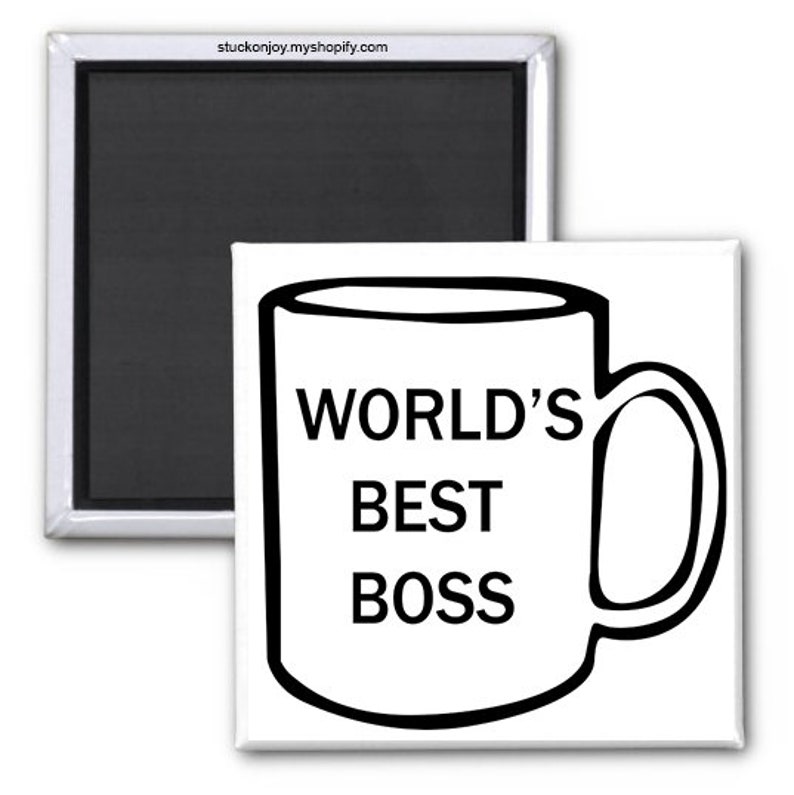 The Office WORLD'S BEST BOSS 2x2 Square Refrigerator or Locker Magnet ...