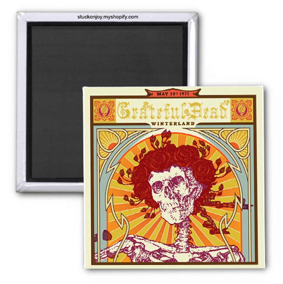 Grateful Dead Inspired 2x2 Square Refrigerator or Locker Magnet ...