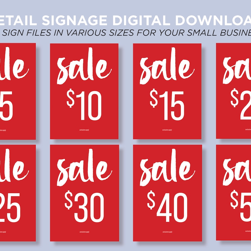 Clothing Size Signs - Etsy