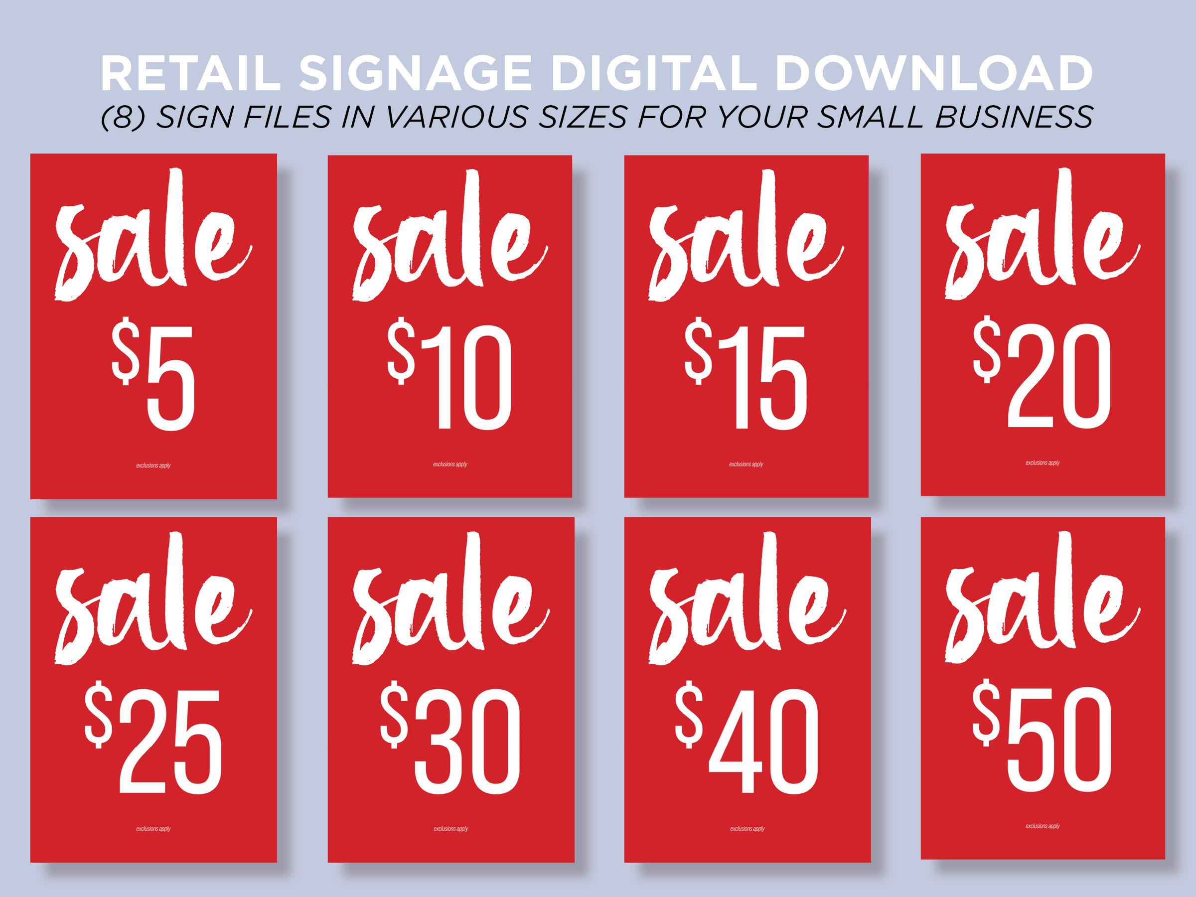RETAIL SALE Sign Bundle I Download & Print I Store Signs I Posters I ...
