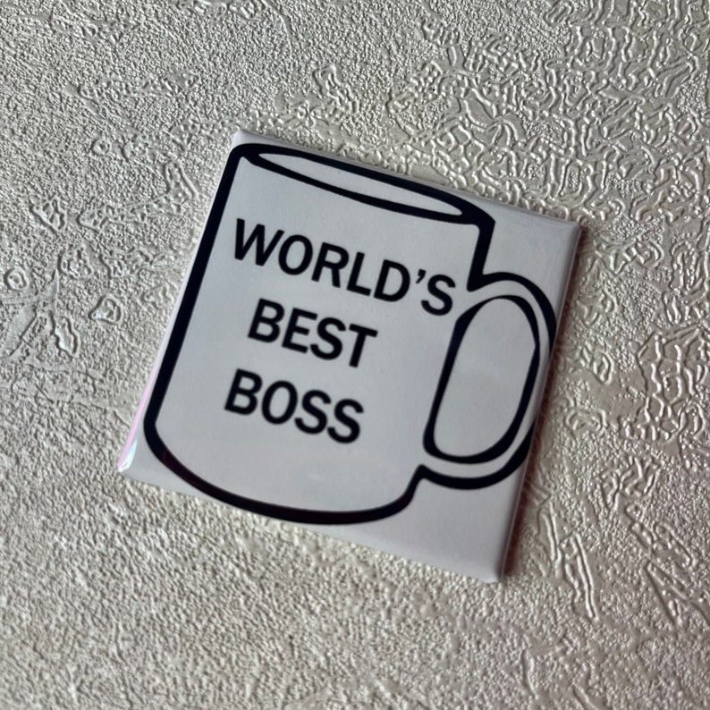 The Office WORLD'S BEST BOSS 2x2 Square Refrigerator or Locker Magnet ...