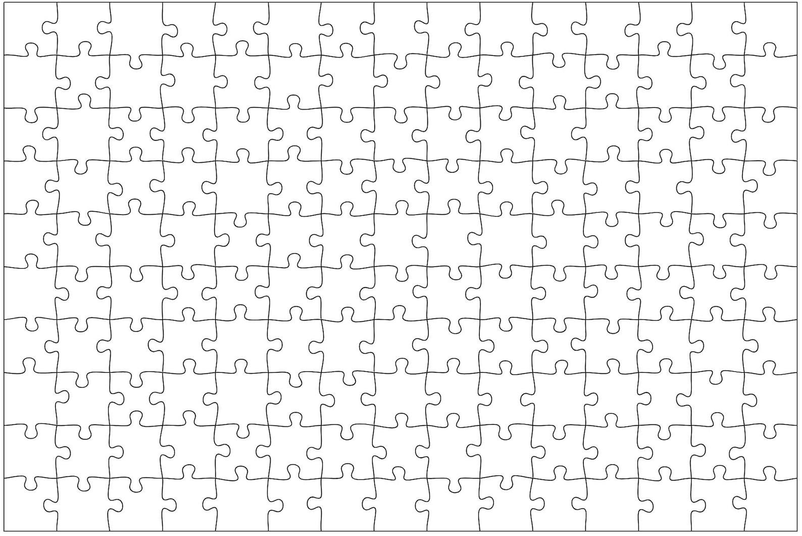 Customizable Puzzle Template - Size and Piece Count of Your Choice - Etsy