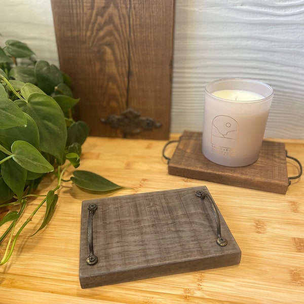 Rustic Wood Tray With Handles - Etsy