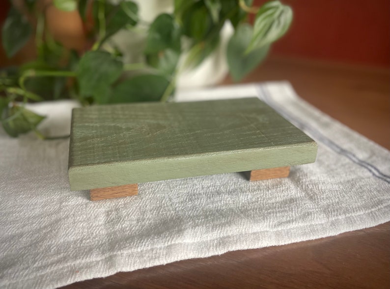 Sage Green Farmhouse Wood Riser, Vanity Tray, Soap Riser, Kitchen Sink ...