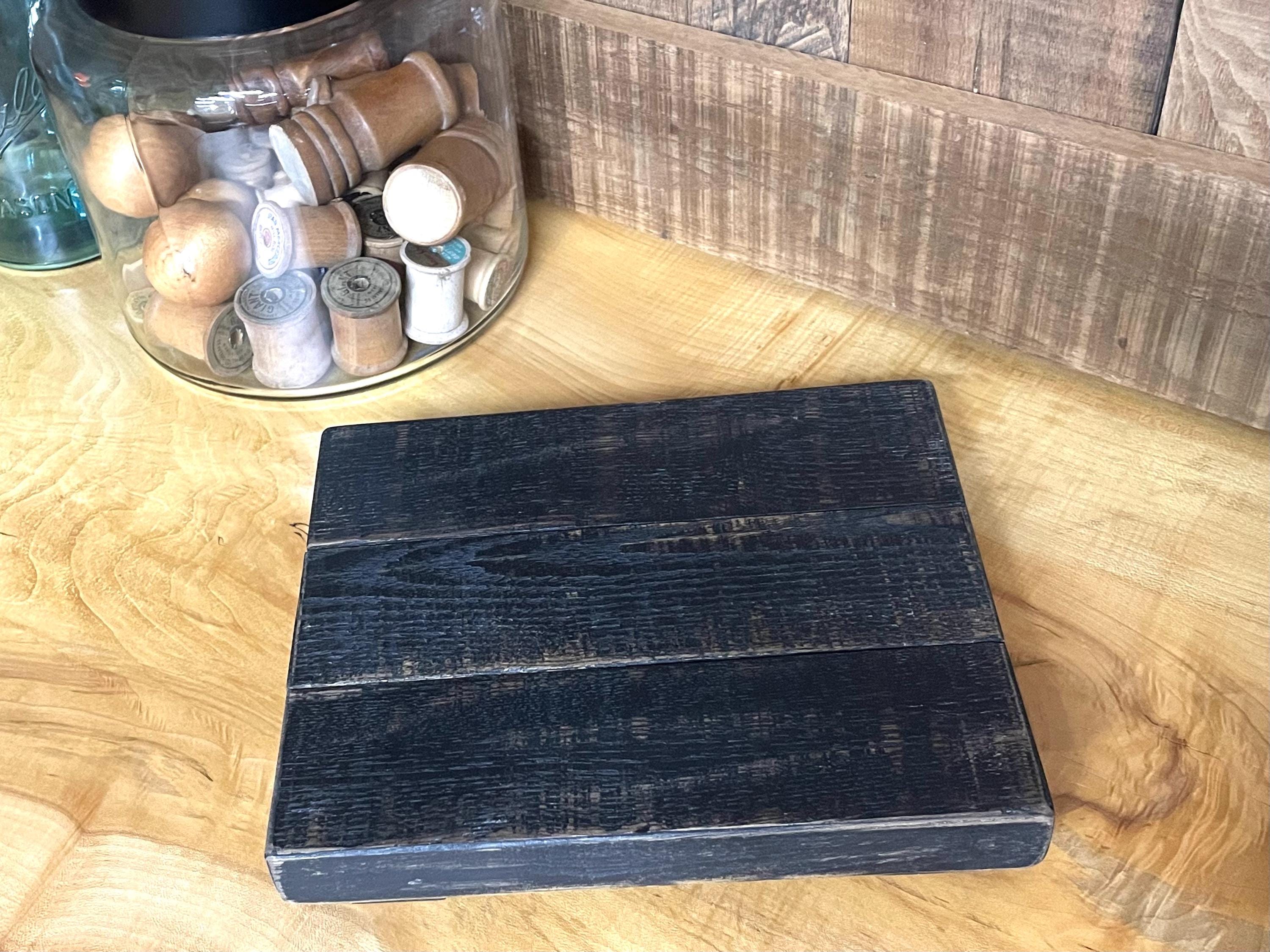 Black Wooden Riser Rustic Wood Decor Bathroom Vanity Kitchen Pedestal ...