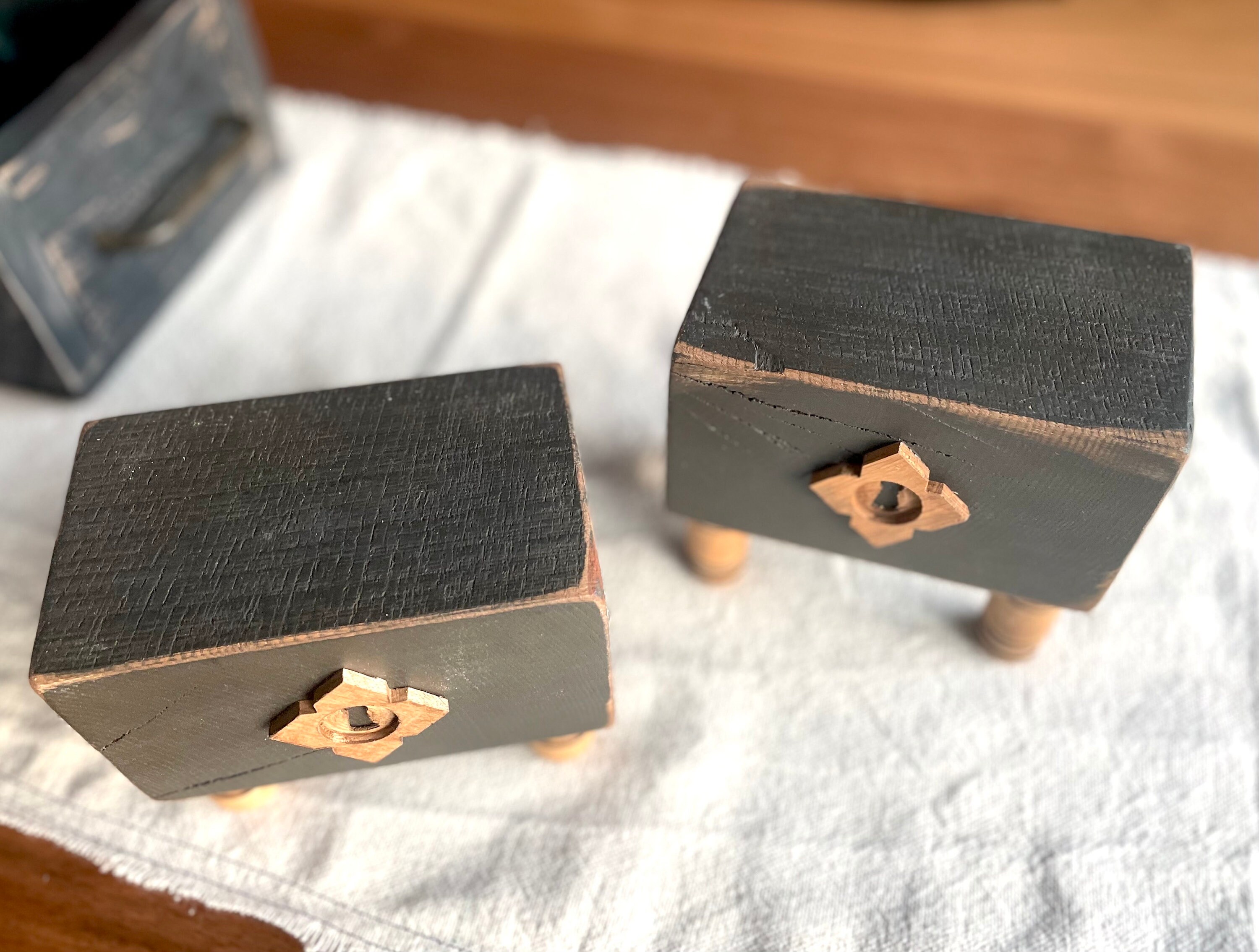 Mini Butcher Block Riser Set, Reclaimed Wood, Chunky Farmhouse Riser ...