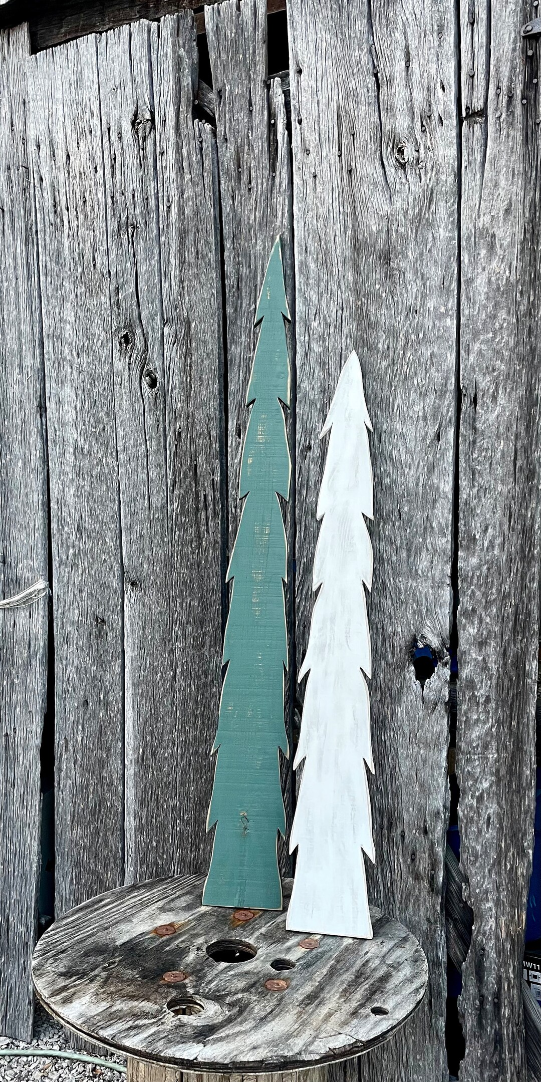 Christmas Tree Porch Leaner Rustic Wood Skinny Christmas - Etsy