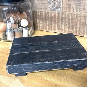 Black Wooden Riser Rustic Wood Decor Bathroom Vanity Kitchen Pedestal ...