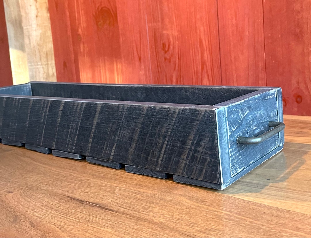 Wood Table Trough Mason Jar Holder Planter Box Rustic Barn Wood ...