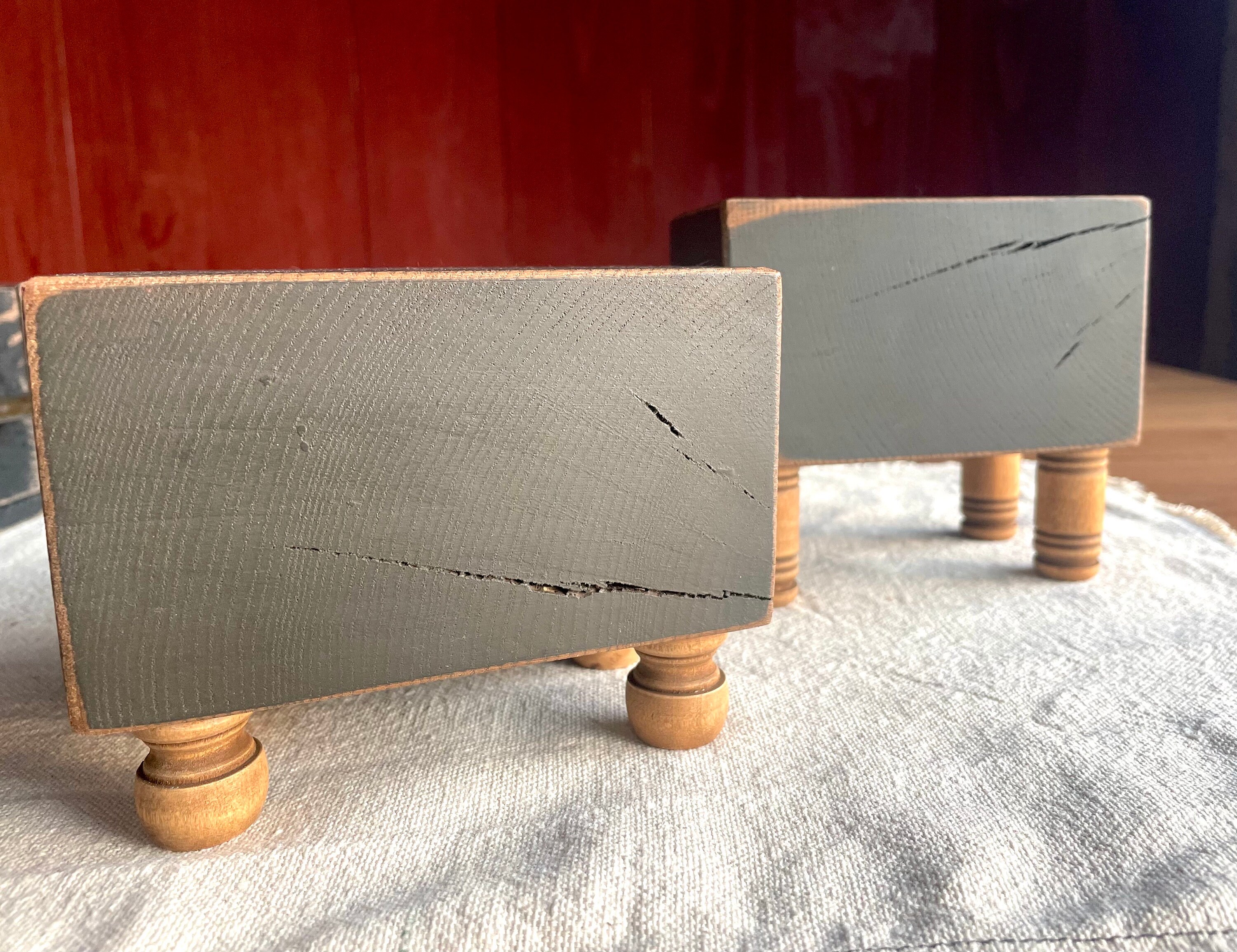 Mini Butcher Block Riser Set, Reclaimed Wood, Chunky Farmhouse Riser ...