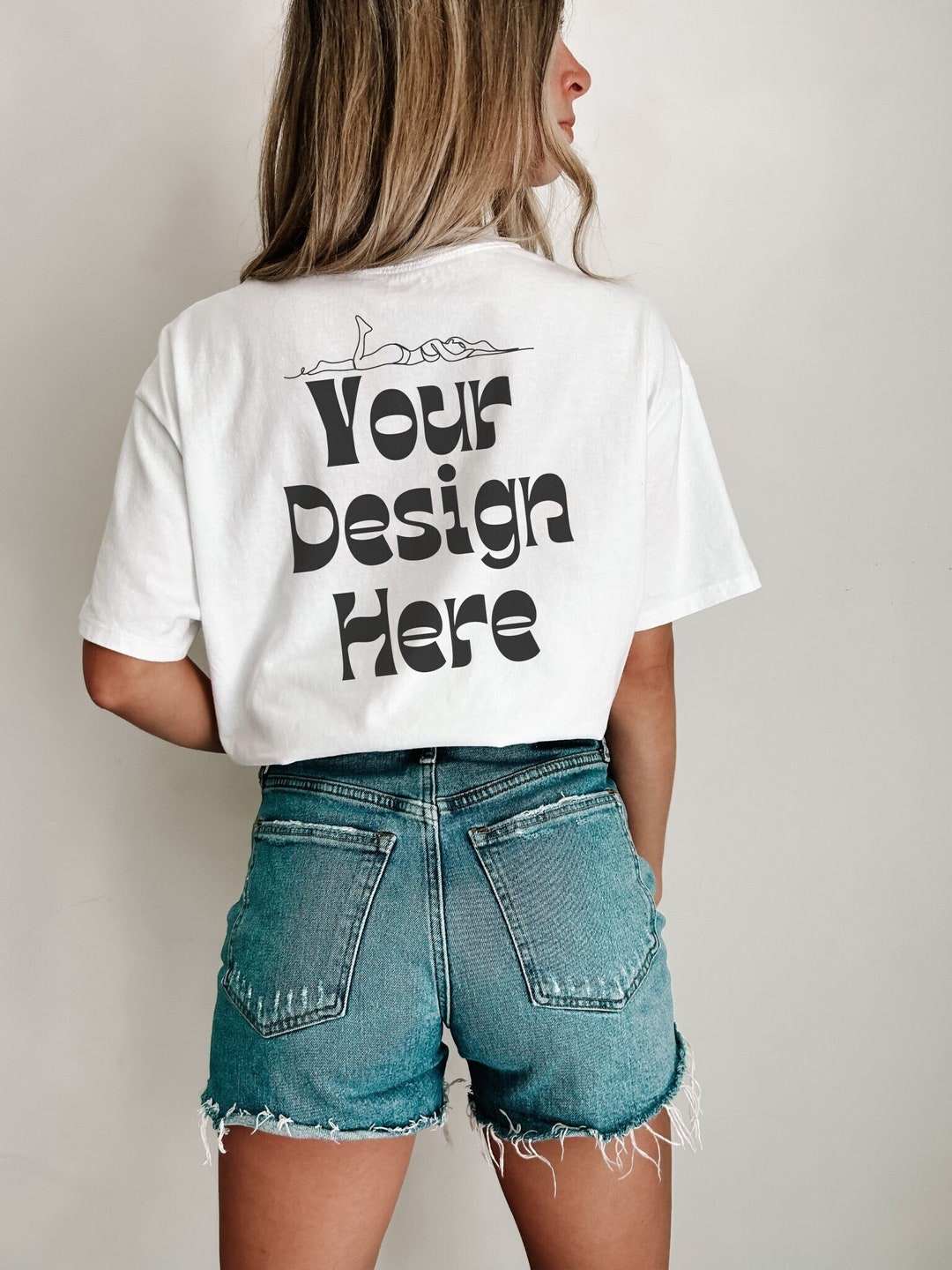 Bella Back Mockup 3001 Back Mockup White Bella Canvas Tshirt Mockup ...