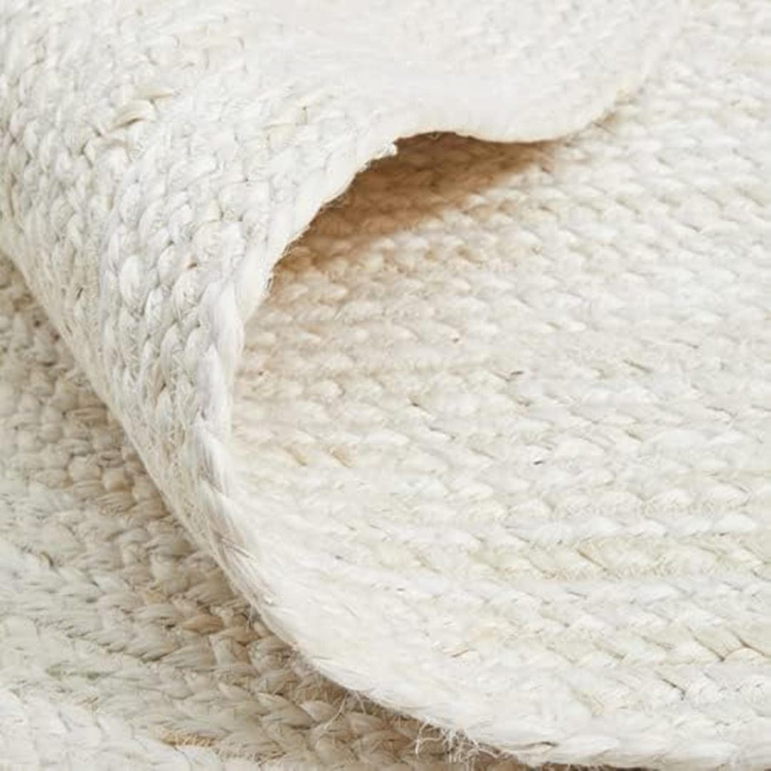 White Boho Jute Rug Natural Jute Rug Bohemian Rug Hand Braided Jute Rug ...
