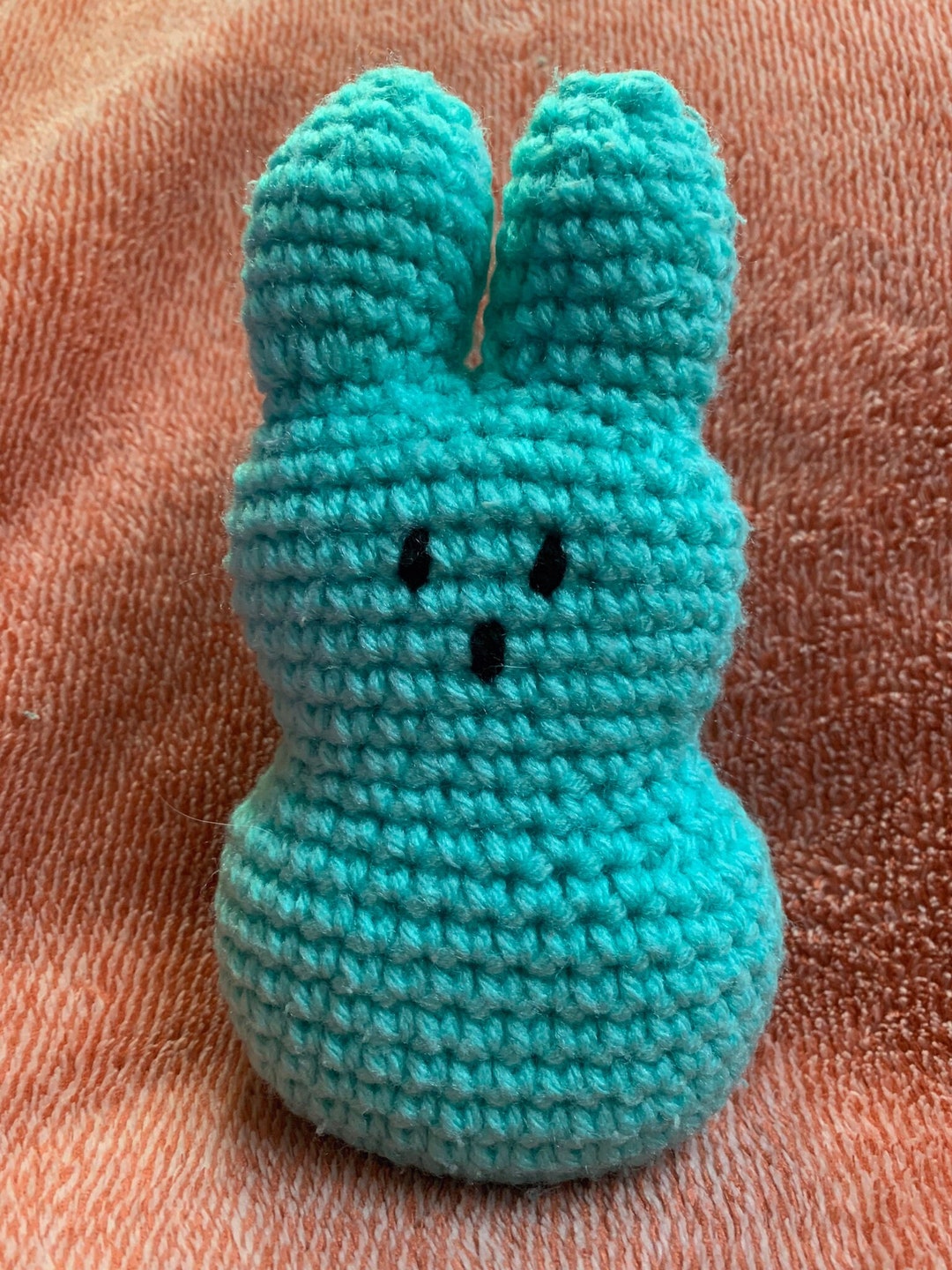 Crocheted Easter Bunny Peep Mint Green - Etsy