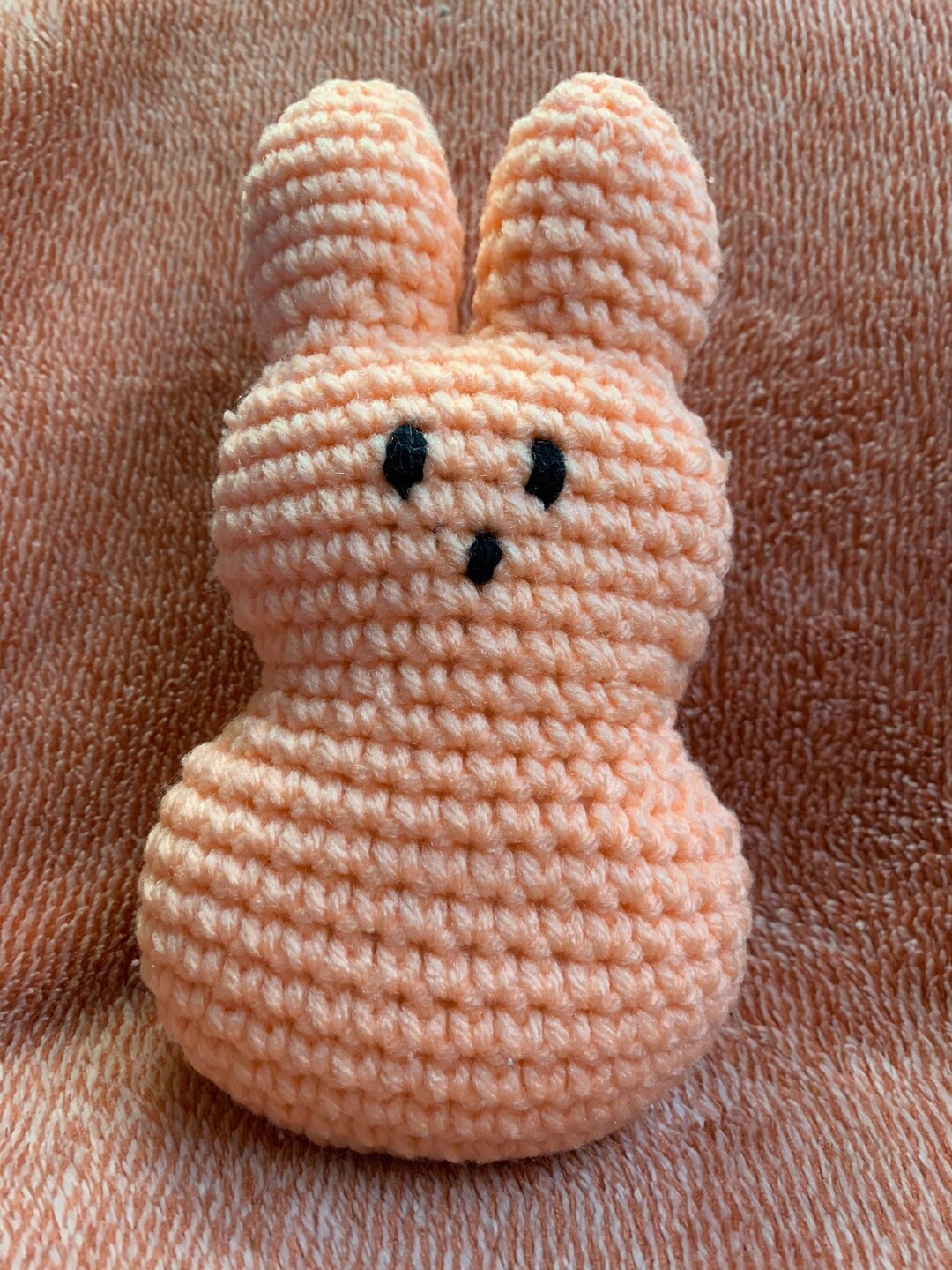 Crocheted Peach Easter Bunny Peep - Etsy