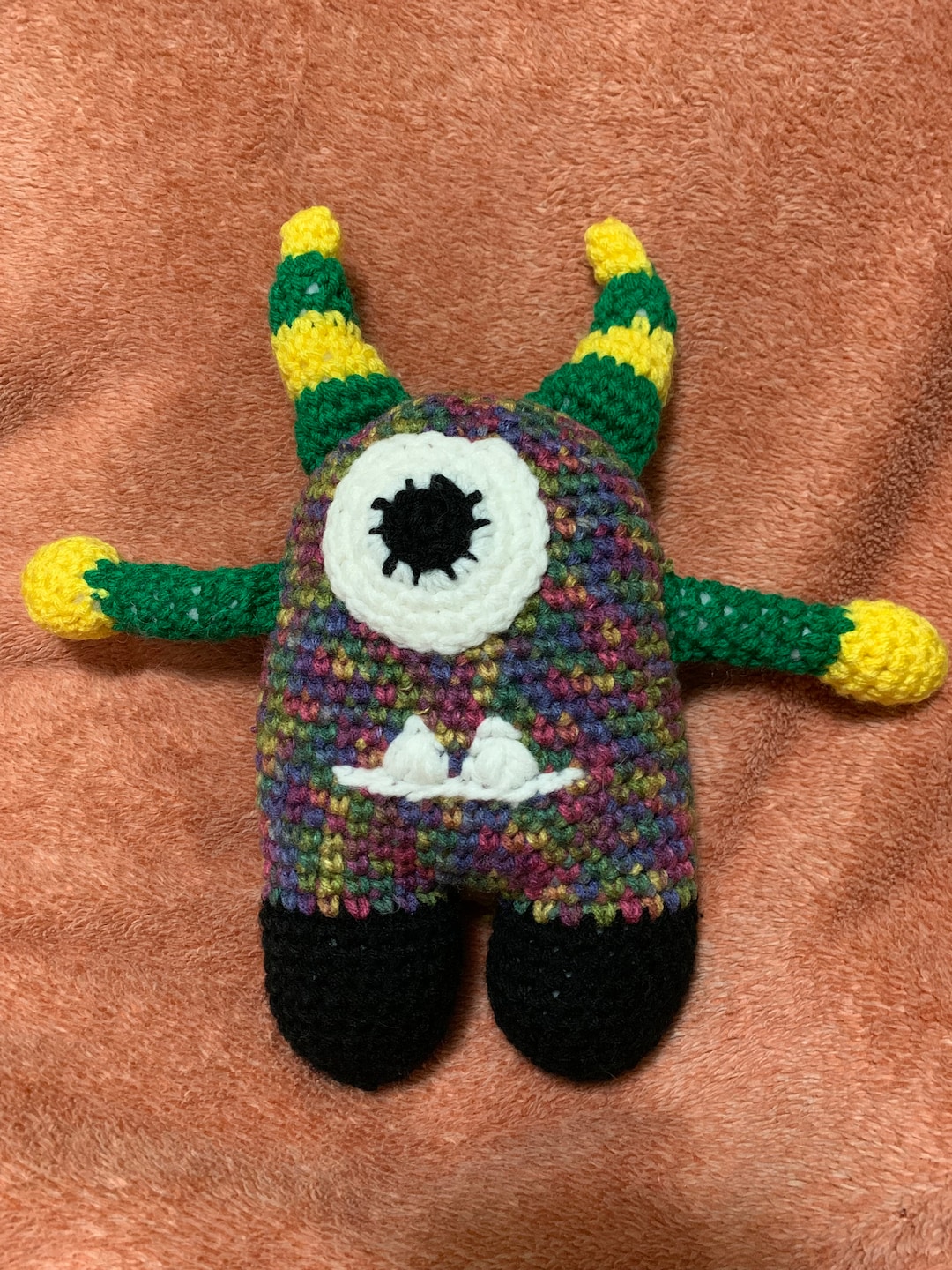 Cute Crochet Monster Plushie Multicolor - Etsy