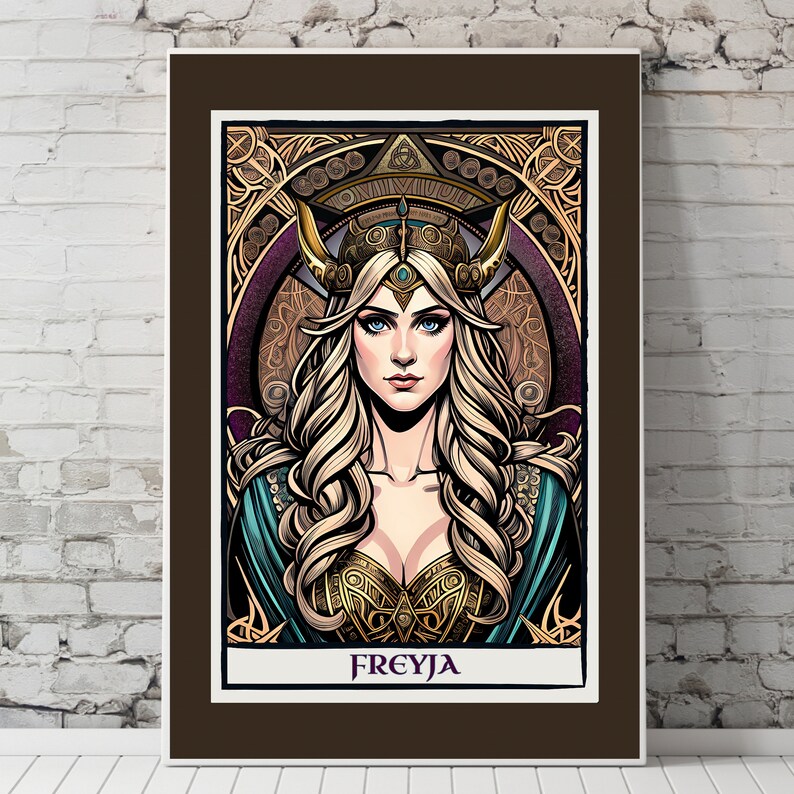 Norse Goddess Freyja Art Poster Print Viking Shieldmaiden - Etsy