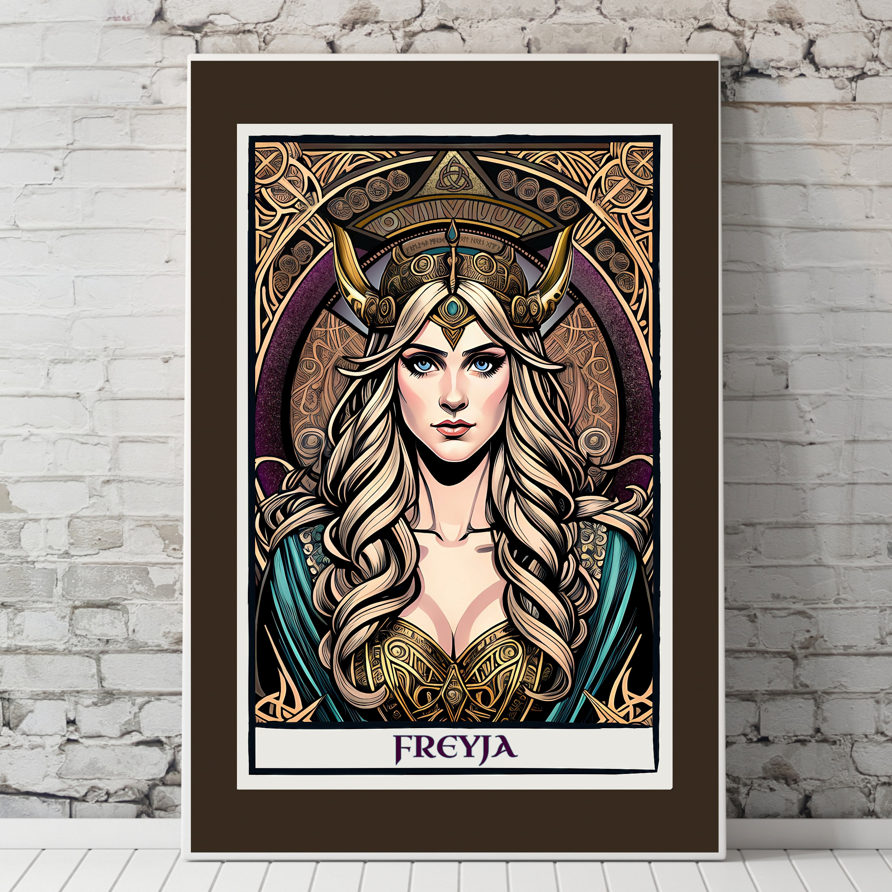 Norse Goddess Freyja Art Poster Print Viking Shieldmaiden - Etsy