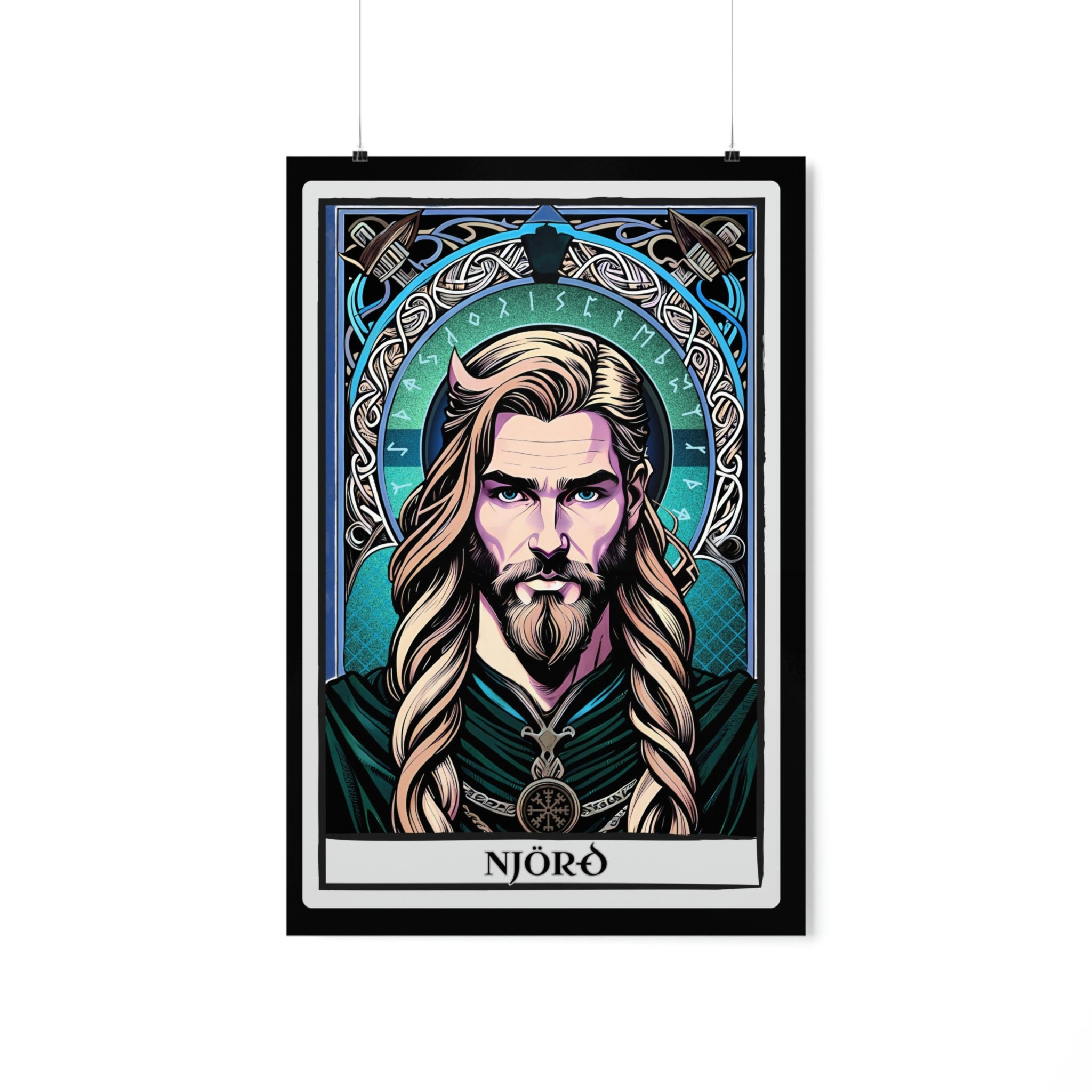 Norse Pagan God Njord Njordr Art Poster, Norse Viking Pagan God Art ...