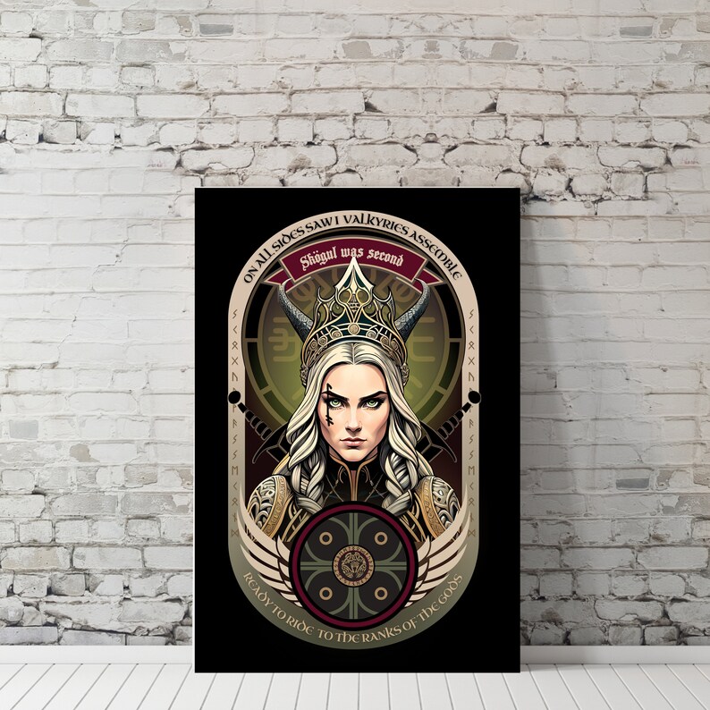 Valkyrie Poster Norse Pagan Skogul Print on Fine Art Paper ...