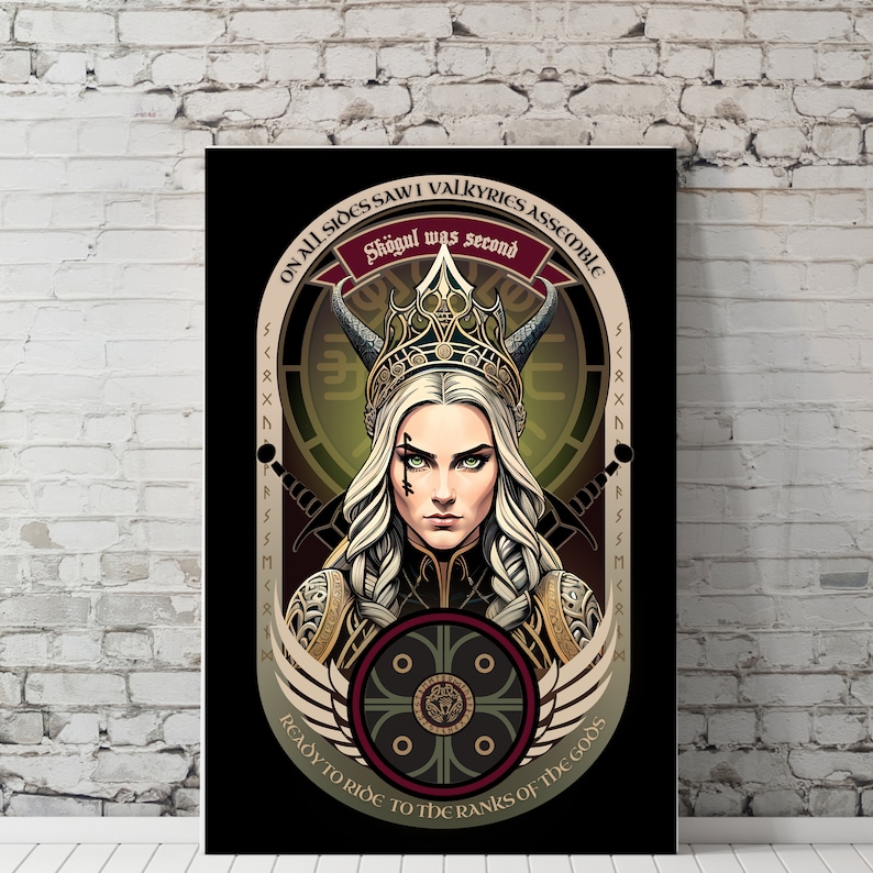 Valkyrie Poster Norse Pagan Skogul Print on Fine Art Paper ...