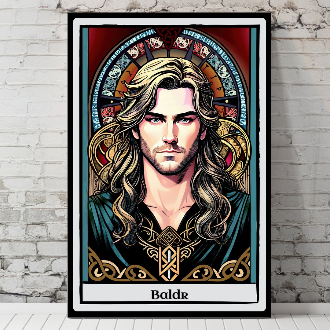 Norse God Baldr Balder Art Print, Norse Mythology God Art, Viking Gods ...