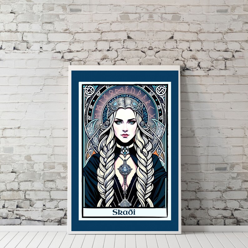 Norse Pagan Goddess Skadi Art Print, Viking Shieldmaiden Norse ...