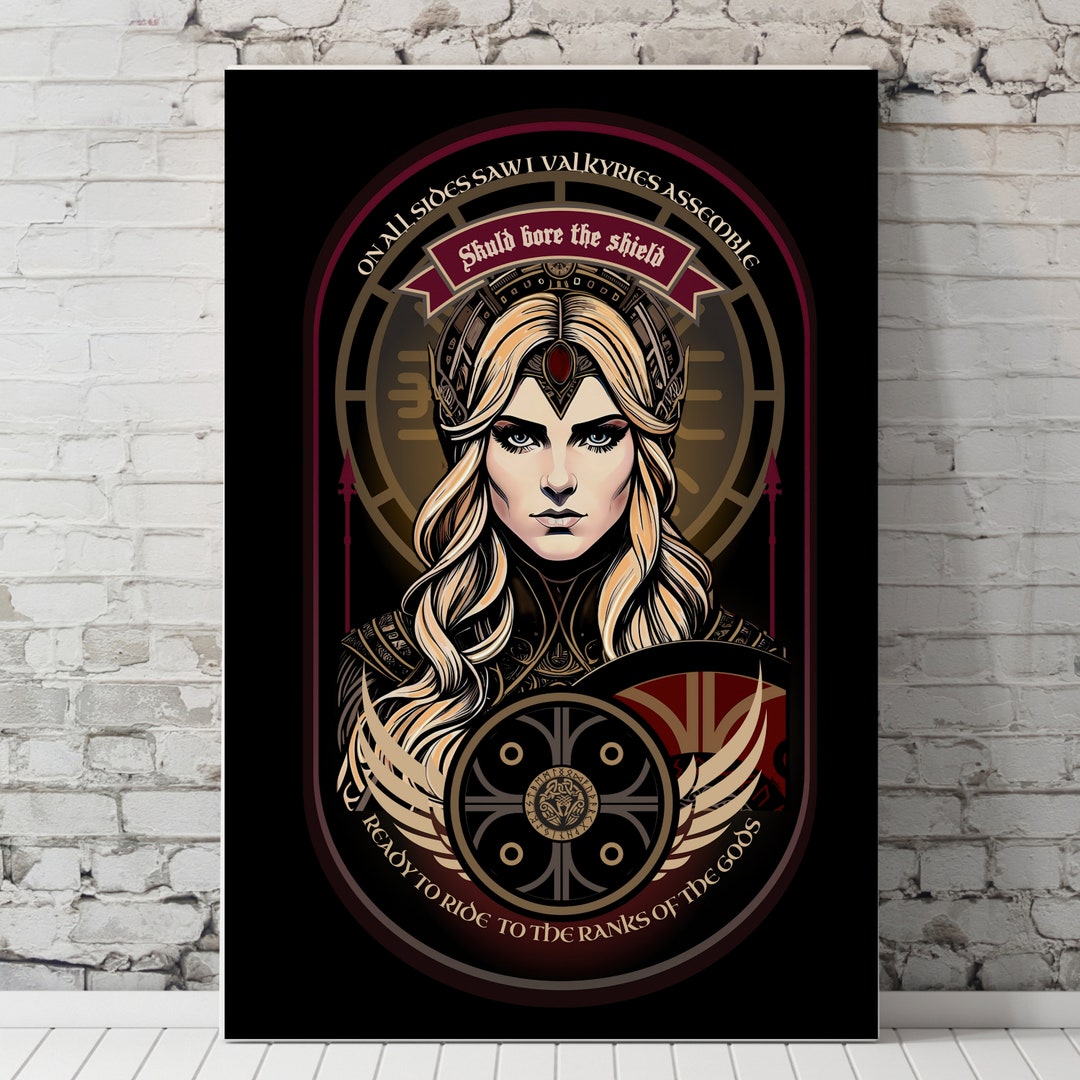 Norse Valkyrie Skuld Goddess Art Print Poster, Voluspa Quote Viking ...