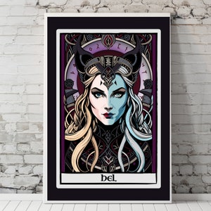 Norse Goddess Hel Art Poster Print, Viking Shieldmaiden Norse Mythology ...