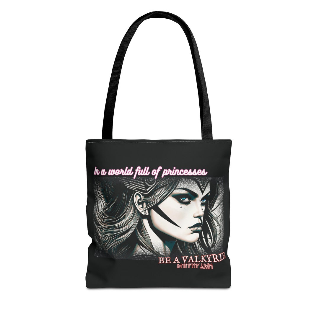 Valkyrie Tote Bag: 90s Inspired, Hand-drawn Art, Modern Shieldmaiden ...