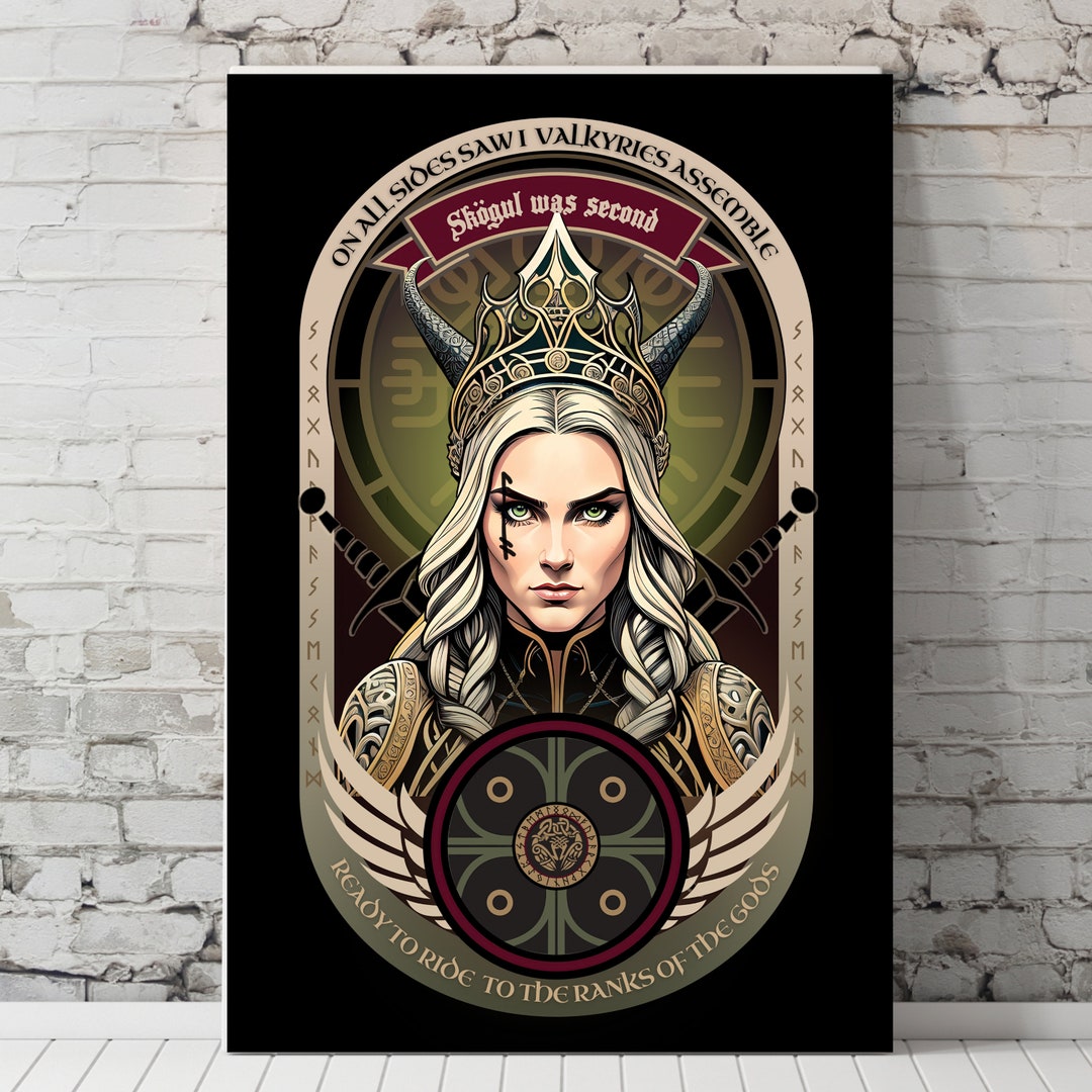 Valkyrie Poster Norse Pagan Skogul Print on Fine Art Paper ...