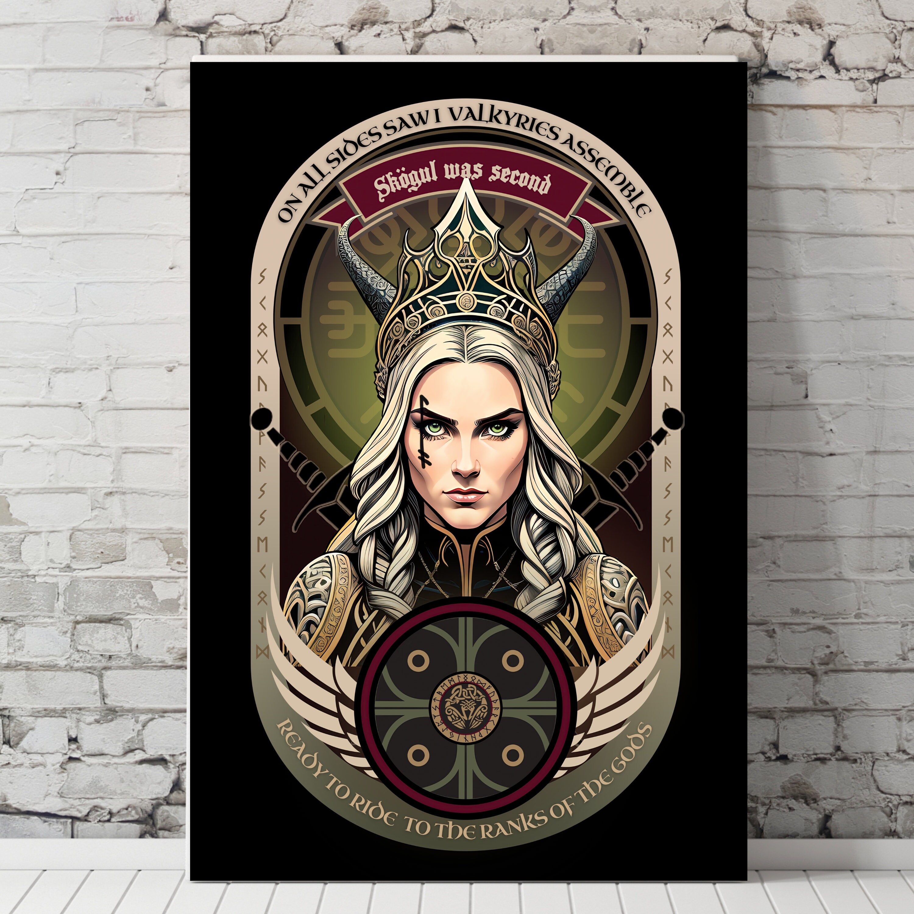 Valkyrie Poster Norse Pagan Skogul Print on Fine Art Paper ...