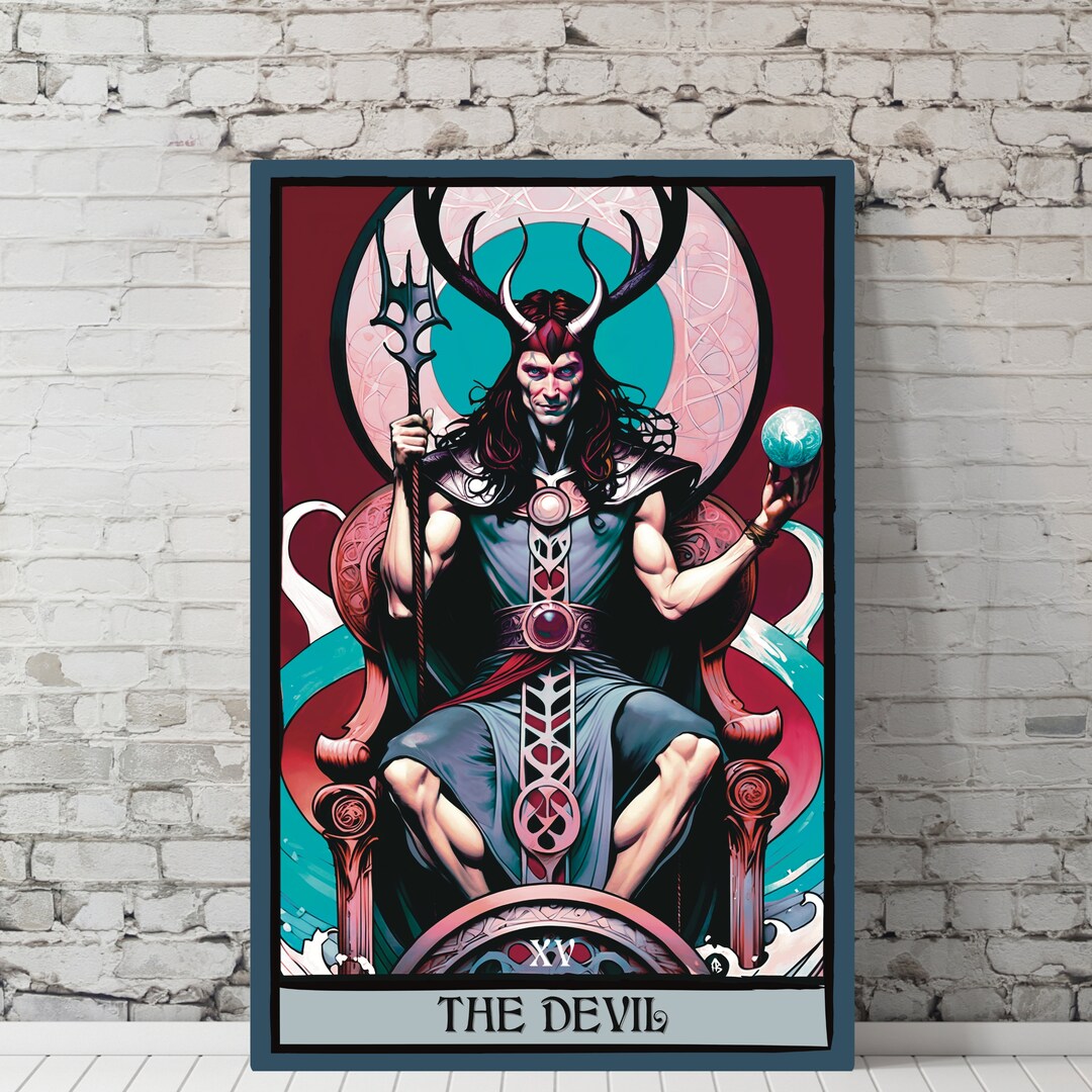 Norse Mythology Loki Devil Tarot Card Art Print 12x18 Museum-grade ...