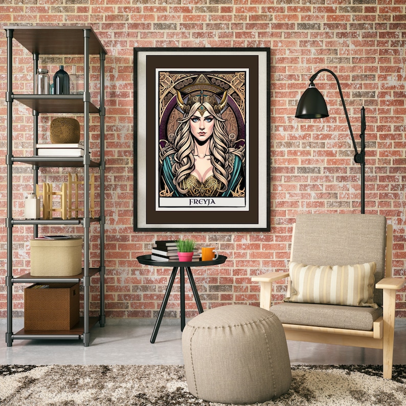 Norse Goddess Freyja Art Poster Print Viking Shieldmaiden - Etsy