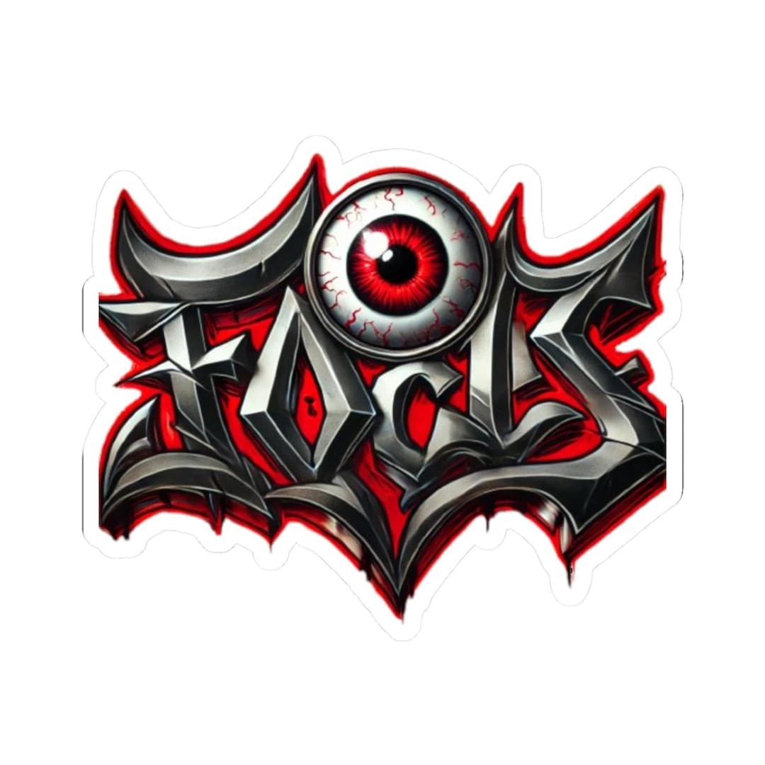 Edgy Focus Kiss-cut Stickers | Graffiti Style Decals, Laptop Stickers ...