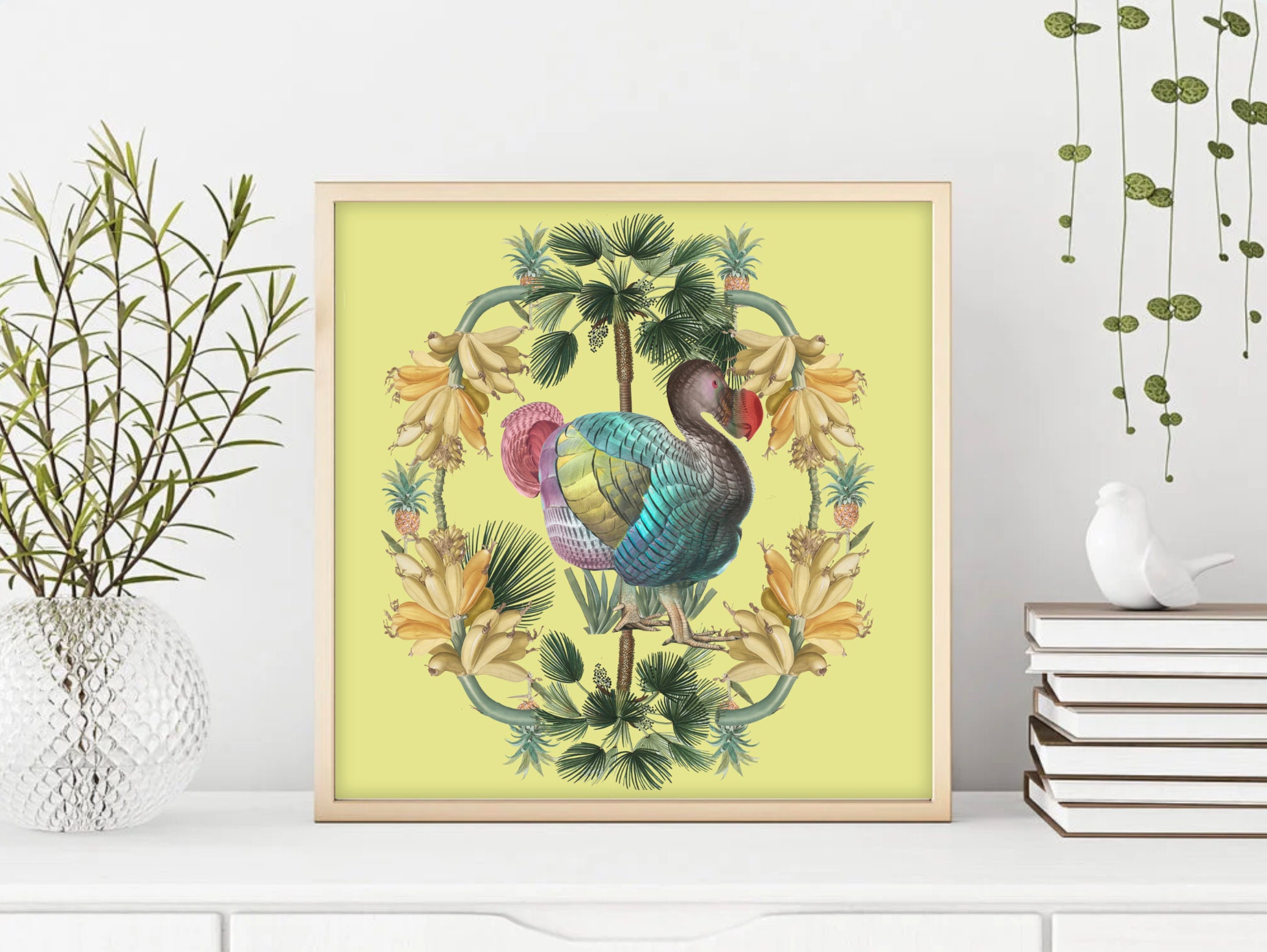 Dodo Bird Print, Tropical Art Print, Banana Print, Original Art, Dodo ...